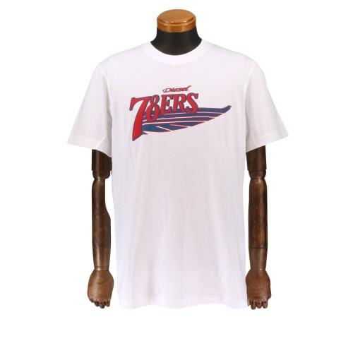 DIESEL（ディーゼル） Tシャツ メンズ T-DIEGER-K75 ホワイト DIESEL A12503 0GRAI 100 Mサイズ ...