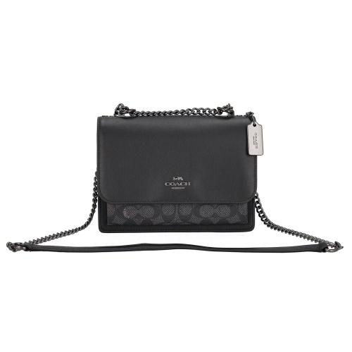 コーチ アウトレット ショルダーバッグ レディース シグネチャー ブラック COACH OUTLET CV978 QBMI5 チャコール ...