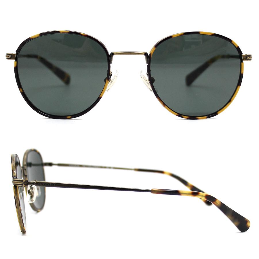 COACH コーチ HC7163 933371 52 CR631 サングラス アイウェア アンティークゴールド TOKYO TORROISE グリーンソリッド Phantos Shape ...