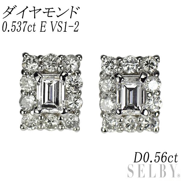 新品 Pt900 バケットカット ダイヤモンド ピアス 0.537ct E VS1-2 D0.56ct : SELBY - 通販 - Yahoo!ショッピング