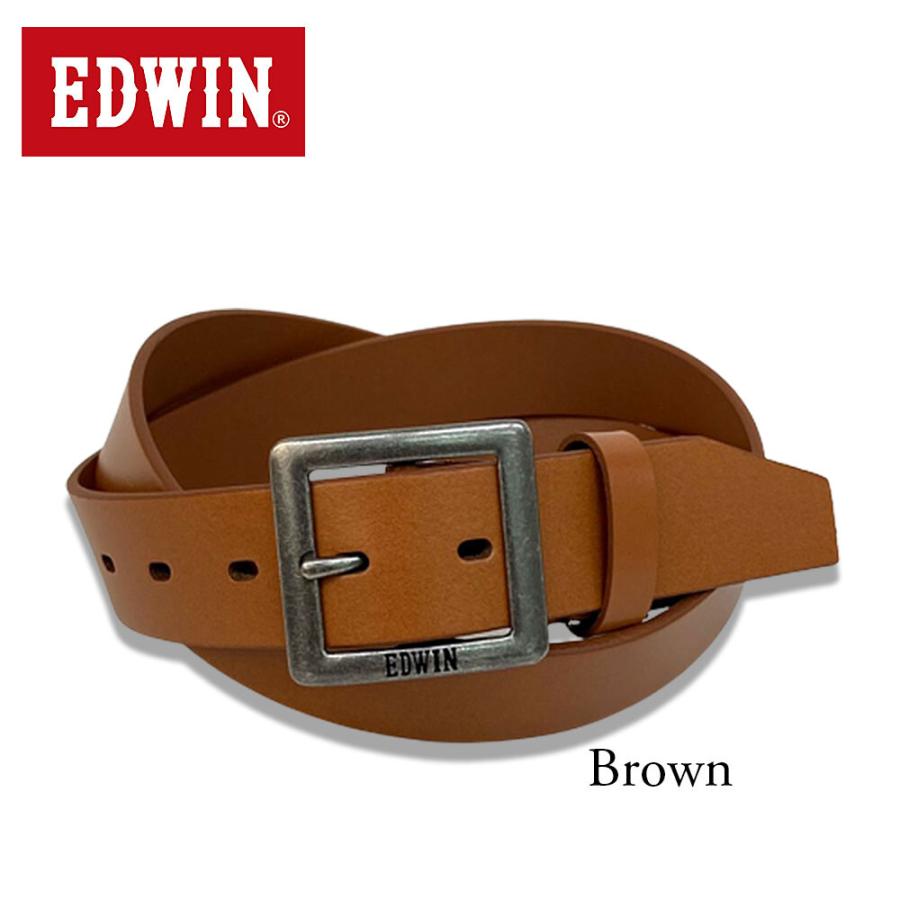 EDWIN エドウィン 35mm レザーベルト 床革 カジュアル ギャリソンベルト メンズ レディース ニッケルフリーメッキバックル 0111178 : TE@M SELECT - 通販 ...