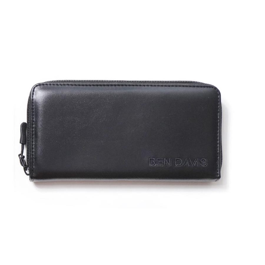 BEN DAVIS ベンデイビス 長財布 ラウンドファスナー ロゴ刺繍 大容量 合皮 メンズ レディース ラウンドジップ ロングウォレット シンプル 無地 BDW-8293 : TE@M ...