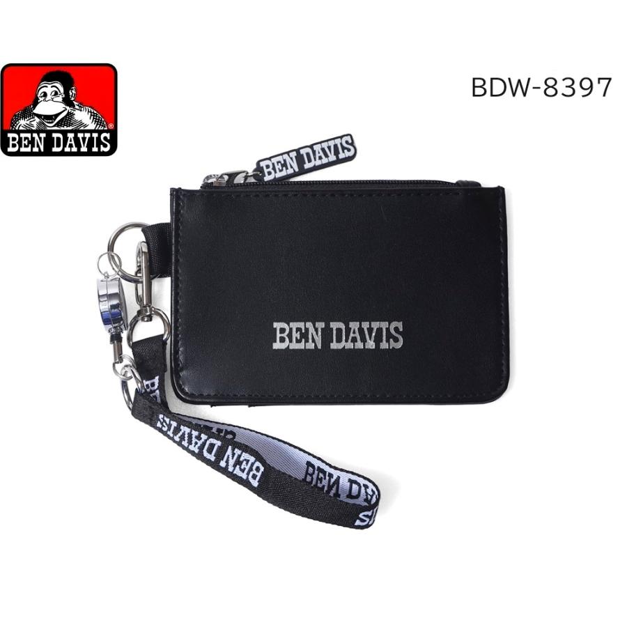 BEN DAVIS ベンデイビス パスケース IC ID カードケース リール付 定期入れ 小銭入れ付 メンズ レディース 合成皮革 カード ...
