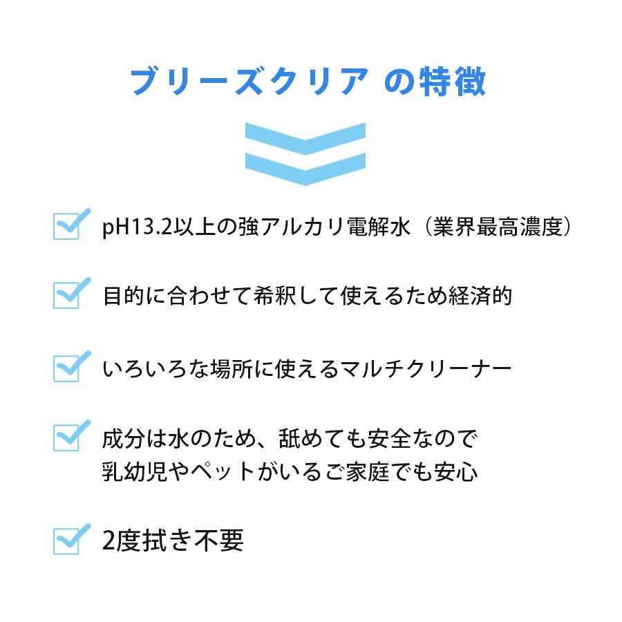 アルカリ電解水 ブリーズクリア PH13.2以上 4L つめかえ用 消臭・除菌剤 界面活性剤不使用 マルチクリーナー アルカリイオン水 :u512983:ライフスタイル&生活雑貨のMofu ...