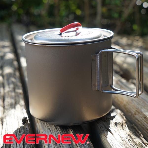 アウトドア キャンプ エバニュー クッカー Ti Mug pot 500 ECA537 チタン マグポット 550ml 調理器具 クッキング用品 日本製 蓋付き EVERNEW ...