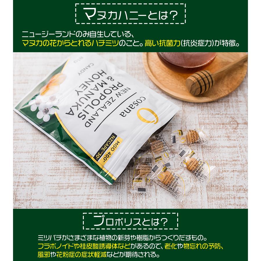 のど飴 はちみつ プロポリス マヌカハニー MGO400+ キャンディ 81g 6個セット 個包装 ジップ付き コサナ 正規品 : ライフスタイル&生活雑貨のMofu - 通販 - Yahoo ...