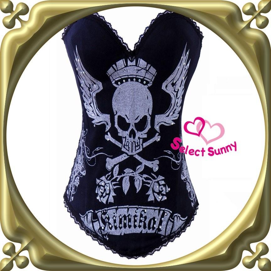 セクシーコルセット 補正下着 ドクロ ラインストーン 銀 シルバー セクシー下着 s1615(s1614-2269gin) : セレクトサニー - 通販 - Yahoo!ショッピング