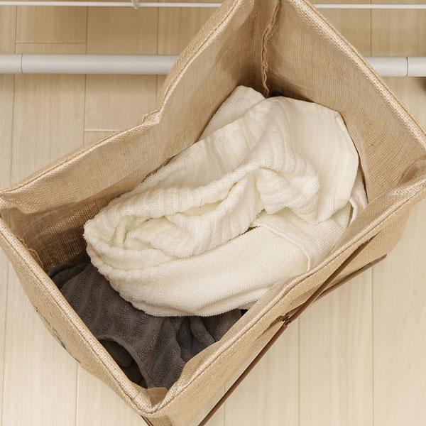 ランドリーバスケット ワイヤーバスケット おしゃれ ランドリーバッグ ランドリーボックス 収納ボックス 洗濯物入れ 麻ランドリーボックス 縦型 ...