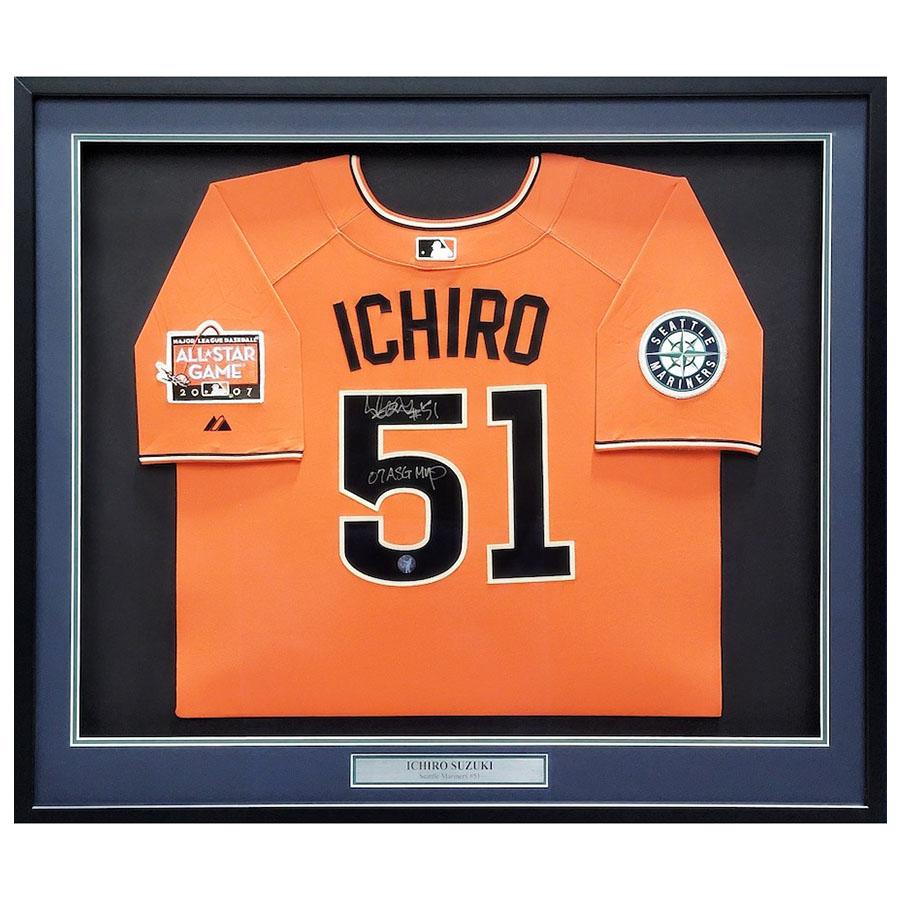 MLB イチロー マリナーズ 直筆サイン ユニフォーム マジェスティック ジャージ Milcreek 2007 オールスター MVP ...