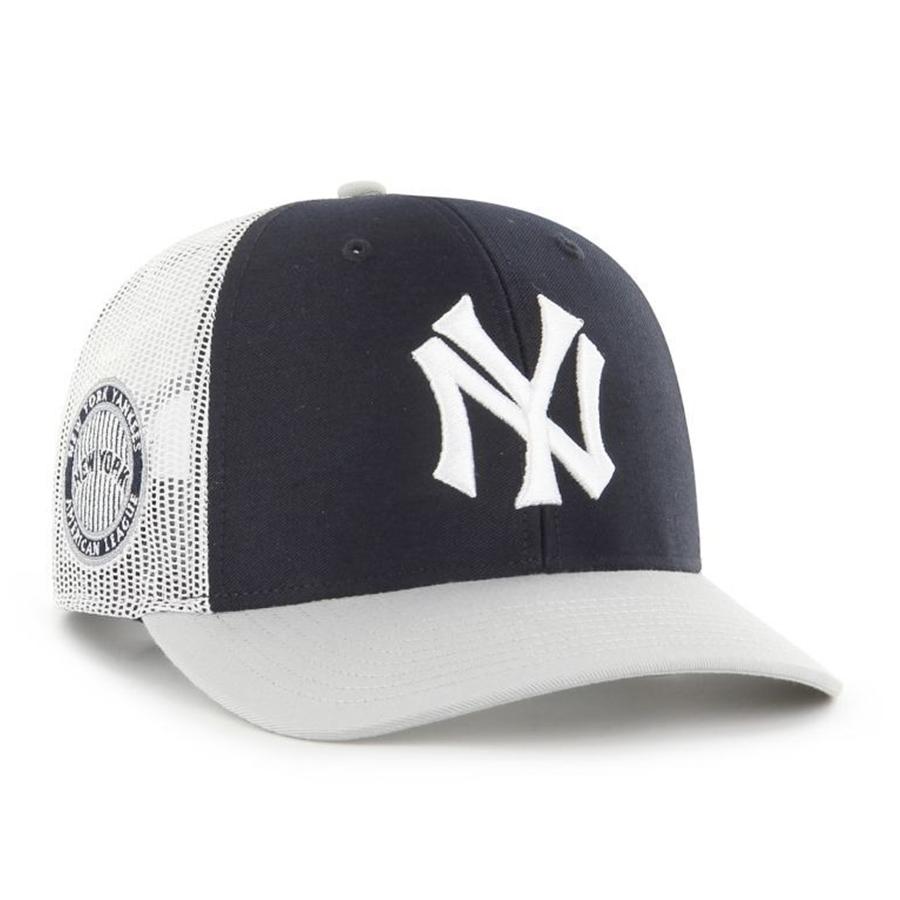 MLB ヤンキース キャップ Side Note Trucker Cap 47Brand ネイビー : MLB.NBA.NFLグッズ ...