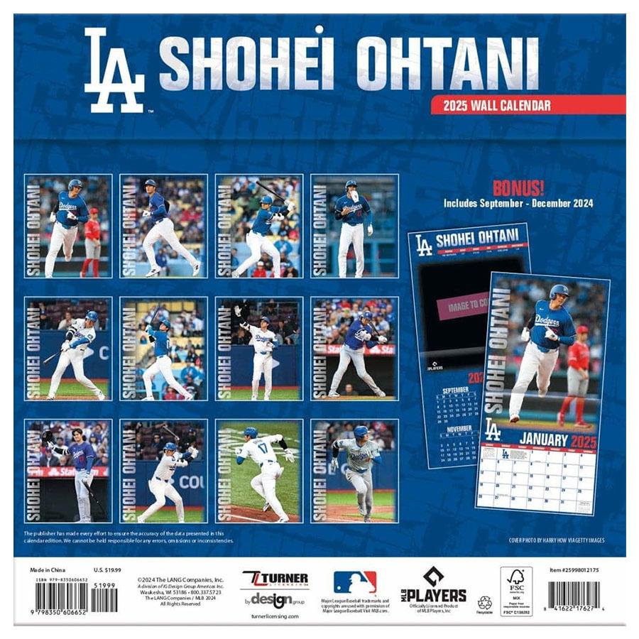 MLB 大谷翔平 ドジャース カレンダー 2025年版 Player Wall MLB 大谷翔平 ドジャース カレンダー 2025年版 Player Wall
