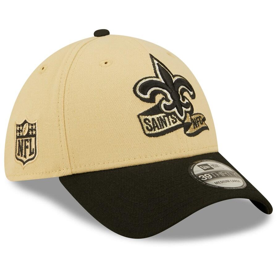 NFL セインツ キャップ SEC 2022 サイドライン 39THIRTY Flex Cap ニューエラ/New Era ベガスゴールド ...