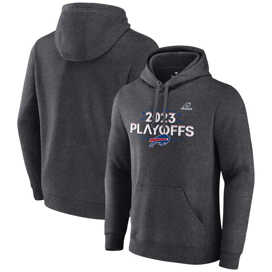 NFL ビルズ パーカー NFL プレーオフ進出記念 2023 Fleece プルオーバー Fanatics Branded ヘザーチャコール ...