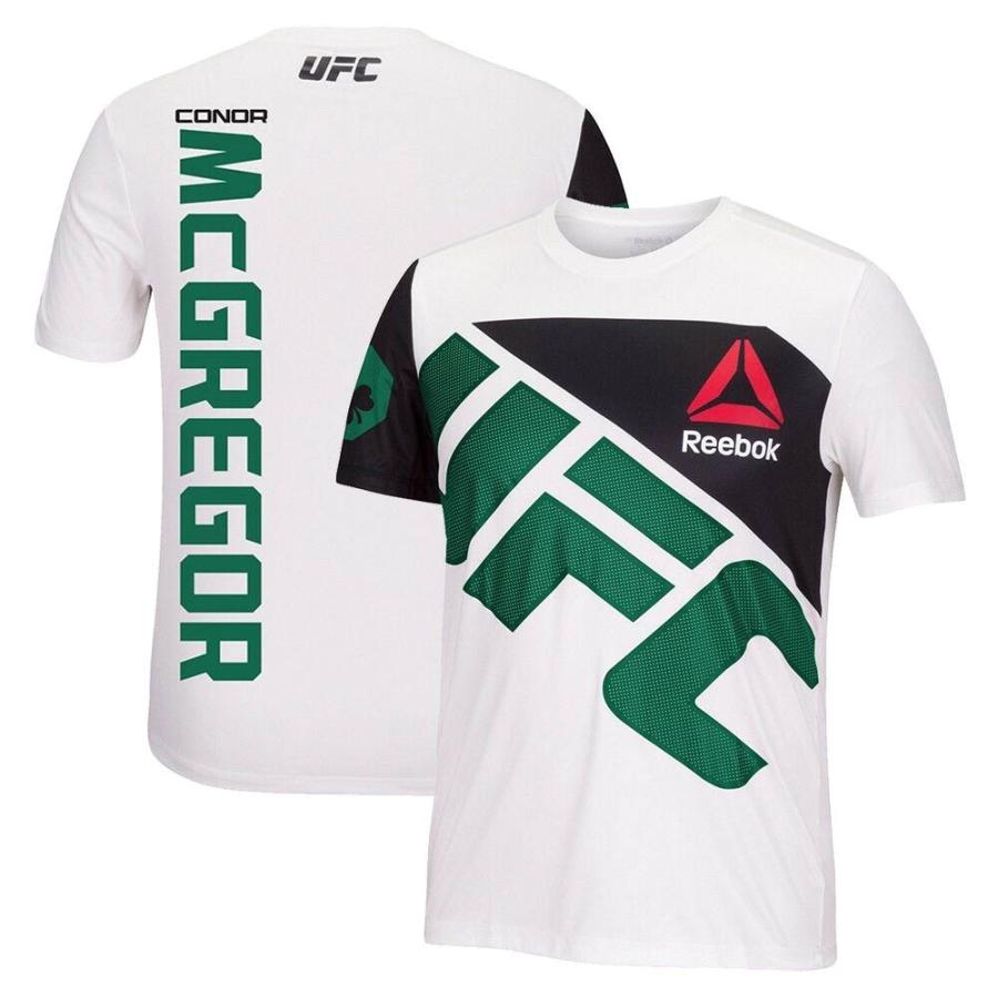 Reebok UFC Tシャツ コナー・マクレガー リーボック ホワイト グリーン メンズ 半袖 Fight Kit Official ...