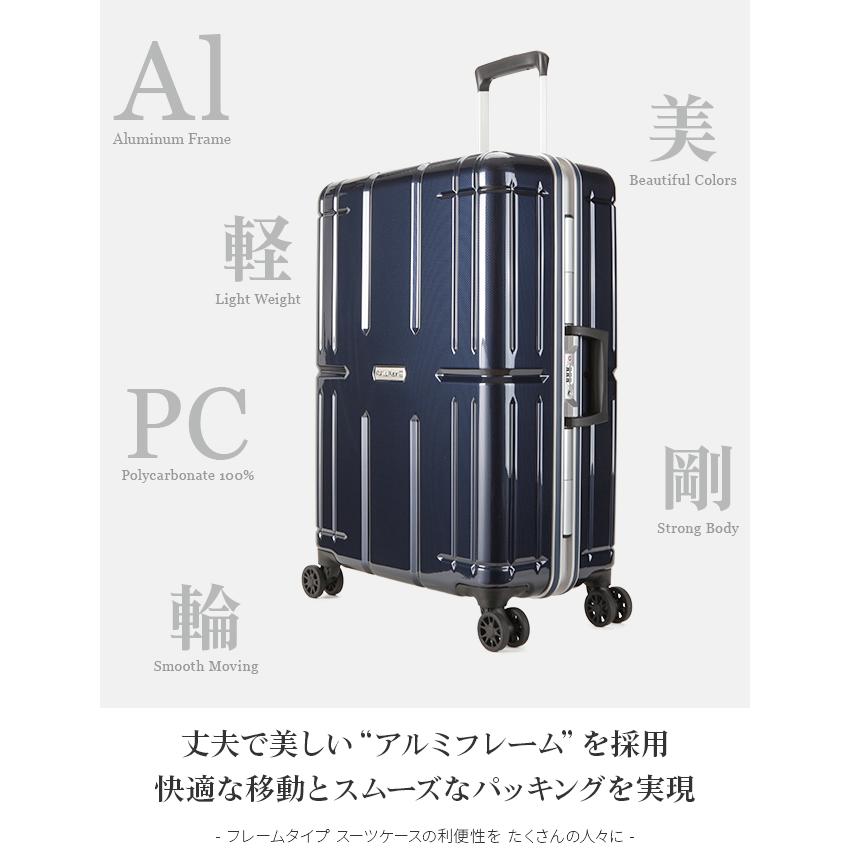 アジアラゲージ スーツケース Mサイズ 63L 軽量 フレームタイプ キャリーケース アリマックス2 A.L.I ASIA LUGGAGE ALI-011R-24 :ali-011r-24 ...
