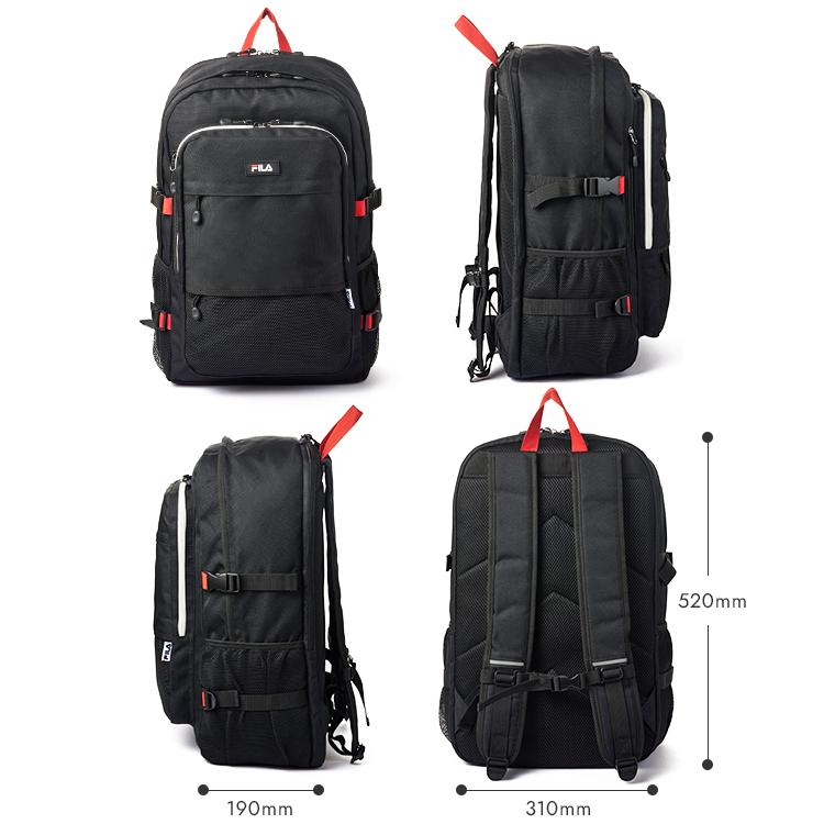2022年 継続品 フィラ FILA リュック 女子 通学 大容量 35L 軽量 男子 高校生 中学生 撥水 黒 スクールバッグ スクエア ボックス型 7748 :fila7748:カバンの ...