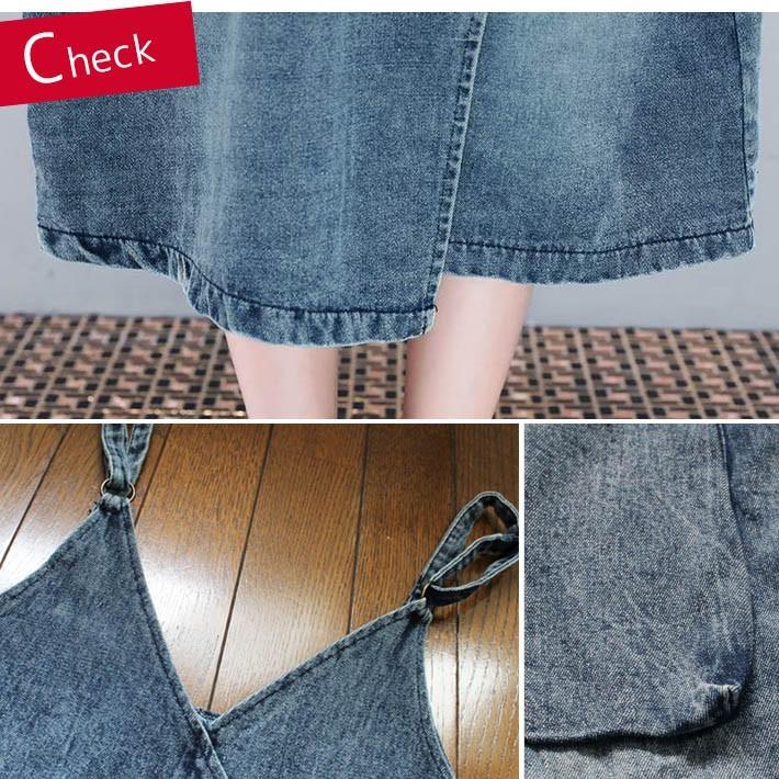 デニム ジャンパースカート サロペット ワンピース マタニティ Aライン