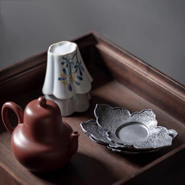 錫製 茶托 茶器 茶道具 煎茶道具 5客 中国茶器 錫製 茶托 茶器 茶道具 煎茶道具 5客 中国茶器