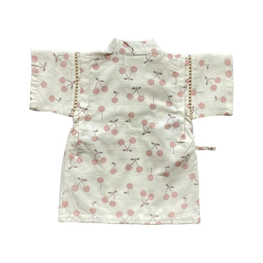 甚平 女の子 80 90 95 さくらんぼ ピンク ホワイト くすみカラー 日本 甚兵衛 人気 ベビー sp-177 : セレクトショップPearl - 通販 - Yahoo!ショッピング