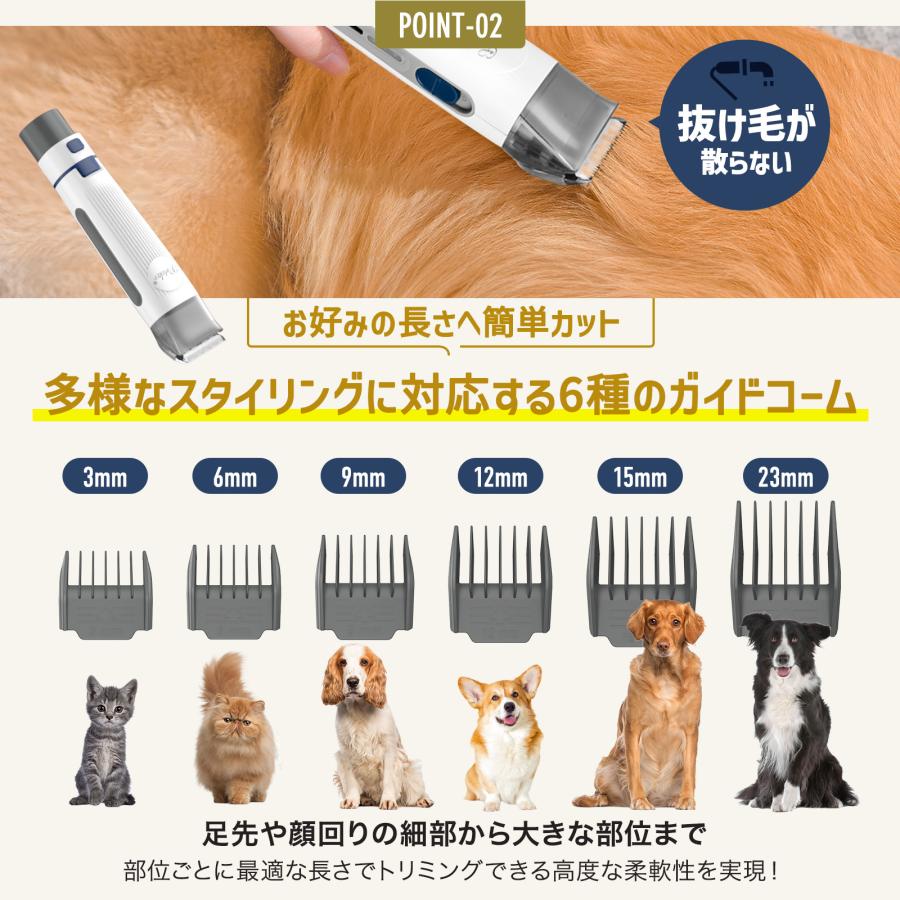 Pateker ペットバリカン 5in1 複合機 犬バリカン 猫 グルーミング ミニ 業務用 掃除機 吸引式 : select shop crea - 通販 - Yahoo!ショッピング