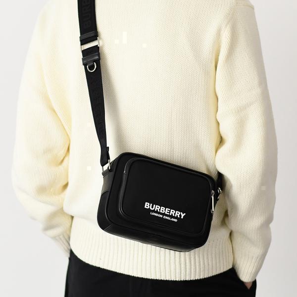 BURBERRY バーバリー ショルダーバッグ クロスボディ バッグ プリント 8049094 メンズ ブラック 黒 ギフト ロゴ ...