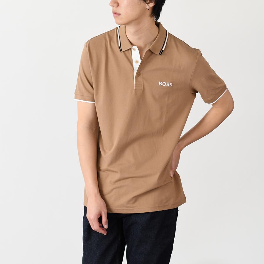 HUGO BOSS ヒューゴボス トップス ポロシャツ 半袖 シャツ コットンブレンド 50469102 メンズ ブラウン ブラック ホワイト ...