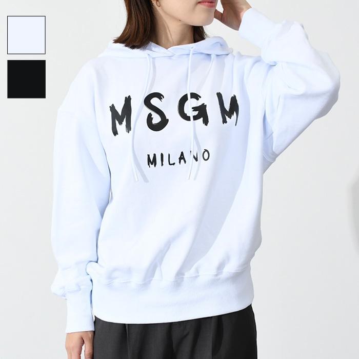 MSGM エムエスジーエム パーカー フーディ ロゴ プリント トレーナー 2000 MDM515 レディース WHITE ホワイト BLACK ブラック : ms-2000mdm515 ...