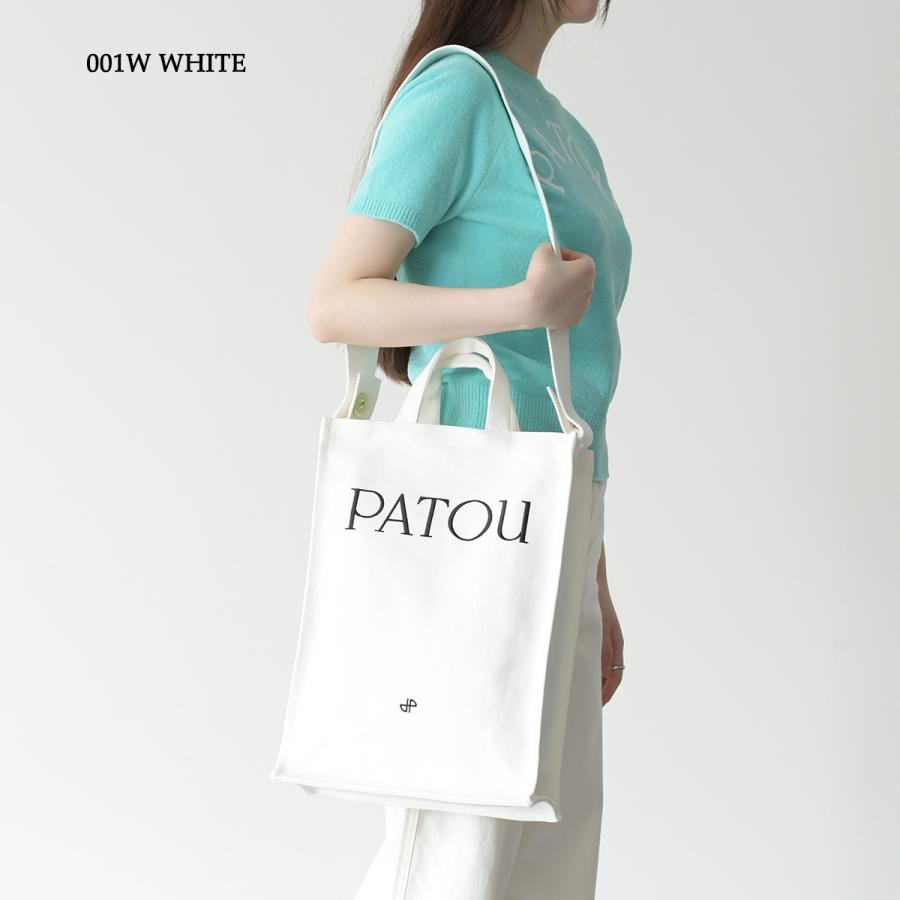 PATOU パトゥ バッグ コットンキャンバス パトゥトート ヴァーティカル AC062 0076 レディース 001W WHITE ホワイト 999B BLACK ブラック 大容量 :pt ...