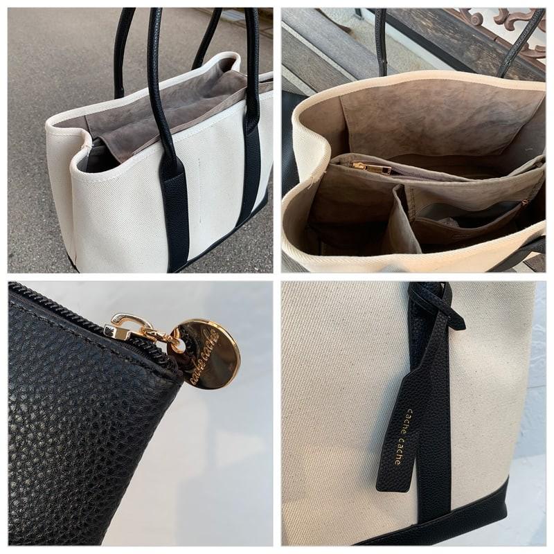 cache カシュカシュ トートバッグ 通販 パーテーションキャンバストートバッグLサイズ 01-00-63291 cachecache ママバッグ ポーチ付き : セレクトショップムー ...