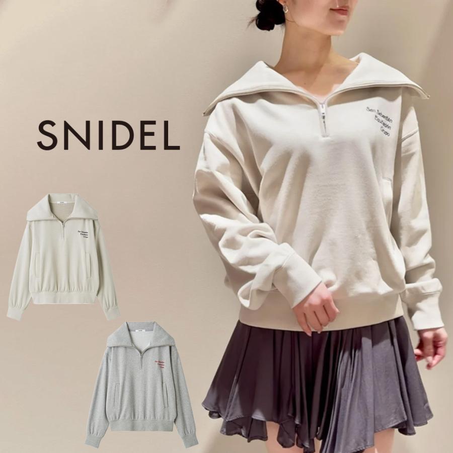 SNIDEL スナイデル スキッパーロゴスウェット swct251153 レディース ハーフジップ ドロップショルダー トレーナー トップス : セレクトショップムー Yahoo!店 - 通販 ...