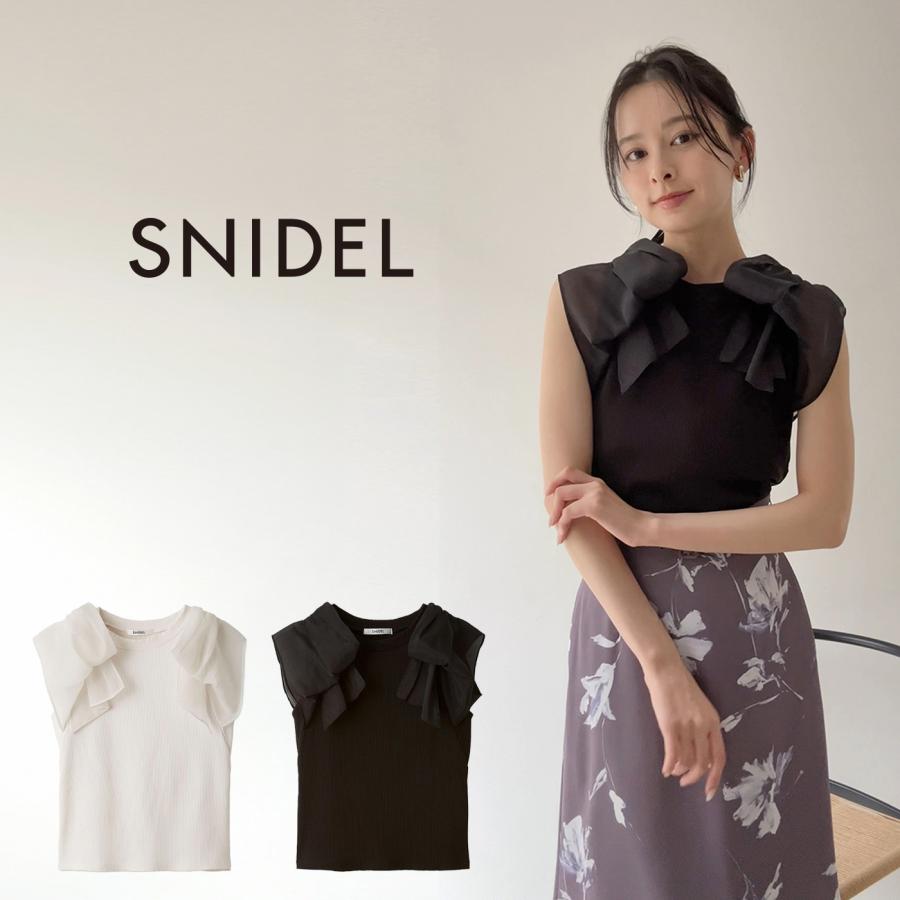 SNIDEL スナイデル リボンスリーブカットソー swct251157 レディース ノースリーブ オーガンジー トップス : セレクトショップムー Yahoo!店 - 通販 - Yahoo ...