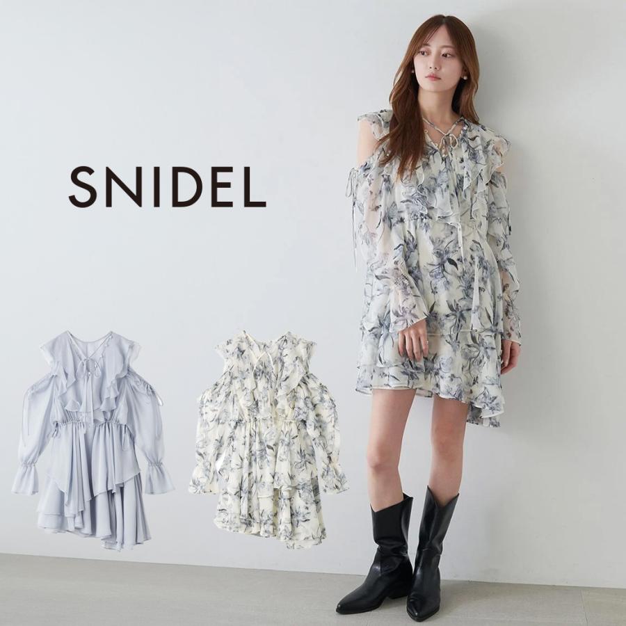 SNIDEL SALE10%OFF スナイデル Sustainableプリントフリルミニワンピース swfo251069 レディース シフォン 2WAY ボタニカル デート お出かけ ...