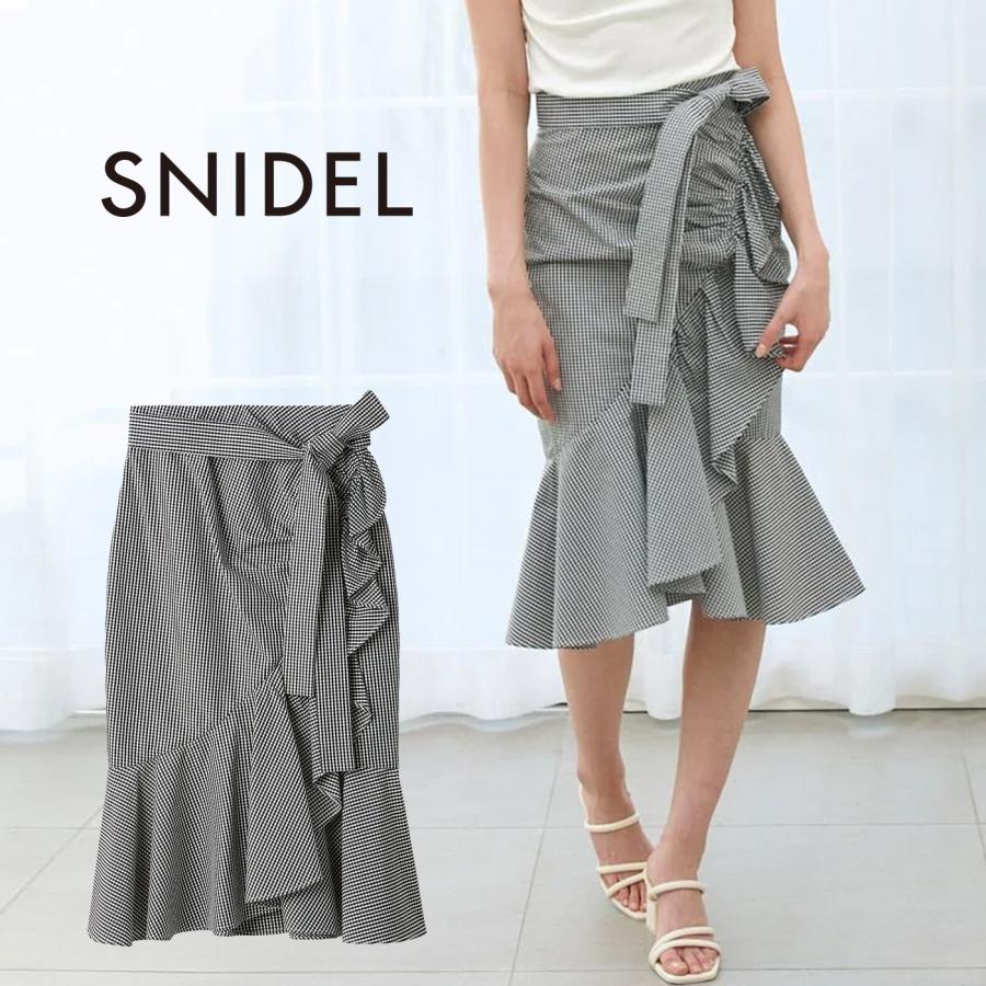 SNIDEL スナイデル マーメイドスカート swfs252147 レディース ミディ丈 ミモレ丈 フリル チェック柄 美脚効果 : セレクトショップムー Yahoo!店 - 通販 ...