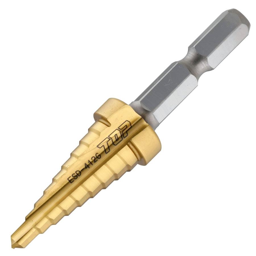 トップ工業 (TOP) 電動ドリル用 六角シャンク ステップドリル ゴールドタイプ (金属・金工) ドリルビット ESD-412G 燕三条 日本 : saku4008a3412e2dc8 ...