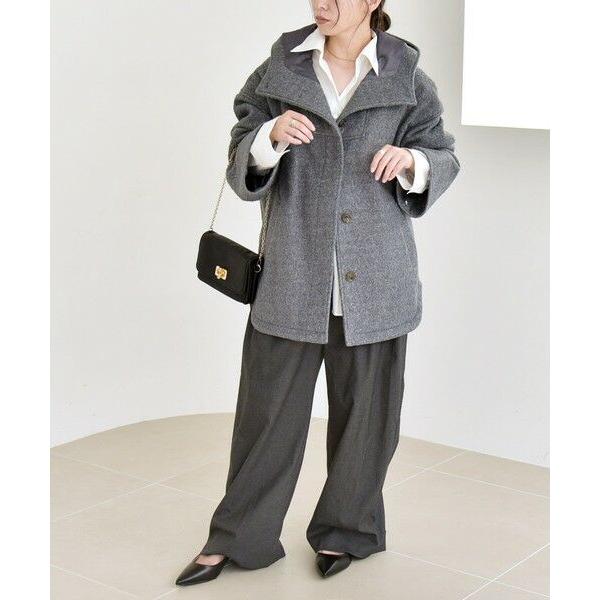 SHIPS（シップス） quaranciel: スタンドカラー フーデット ミディ