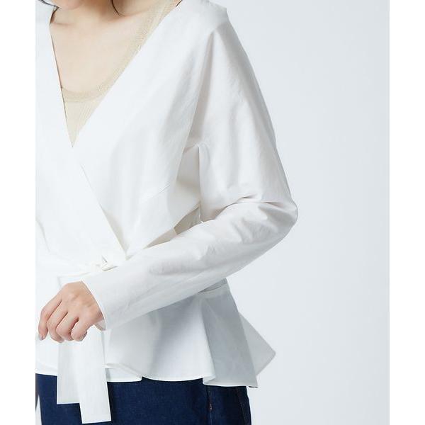 qualite / カリテ コットンカシュクールシャツブラウス カシュクール