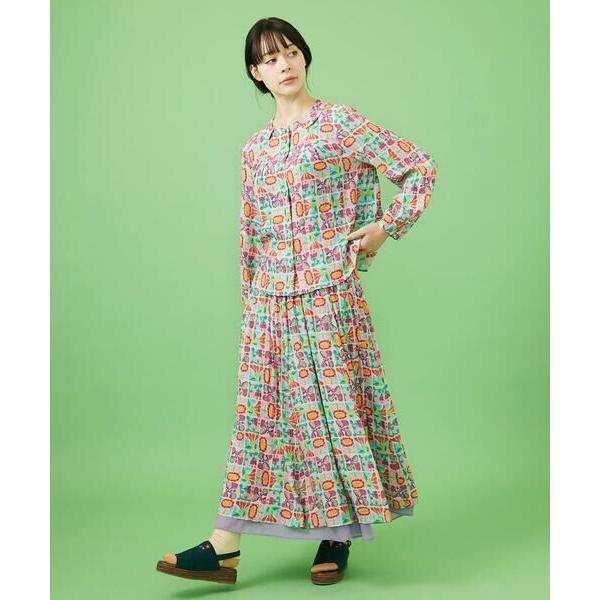 Jocomomola（ホコモモラ） Morado ciruela プリントブラウス