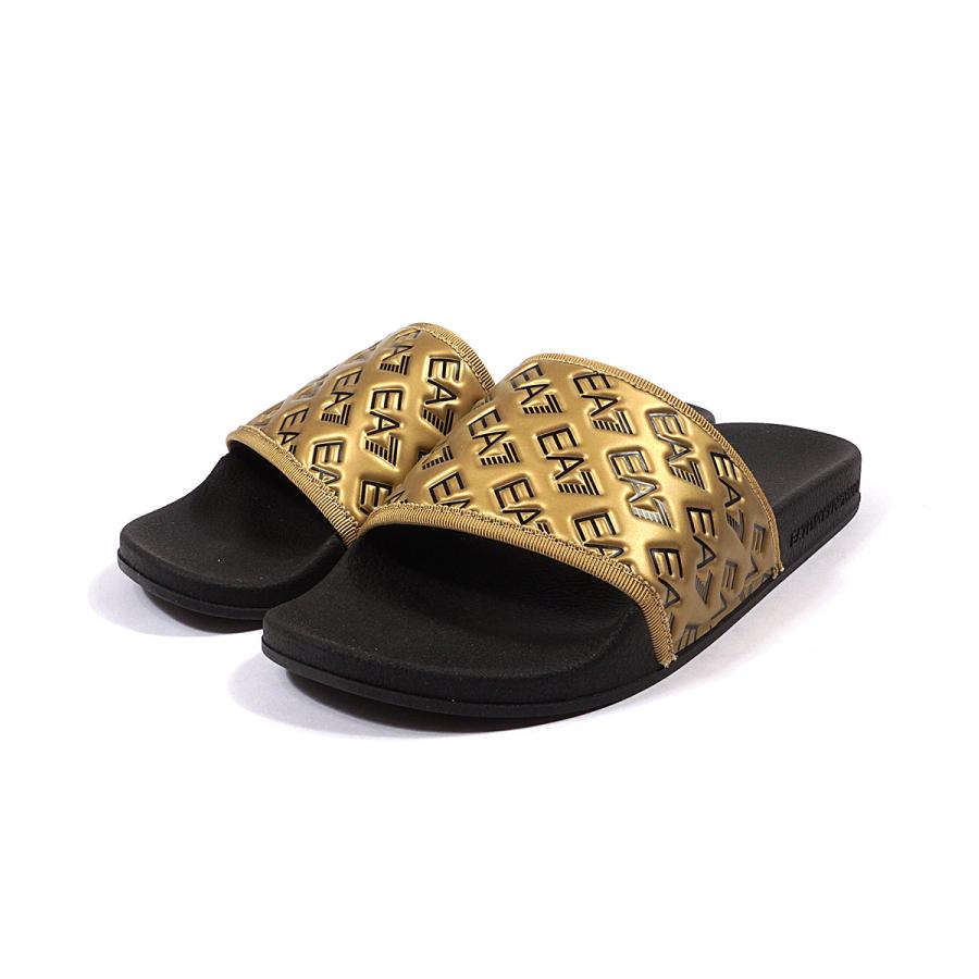 EMPORIO ARMANI エンポリオ・アルマーニ EA7 シャワーサンダル メンズ ブラック×ゴールド 7X000109 AF15125 PC001 : セレクトテイストYahoo!店 ...