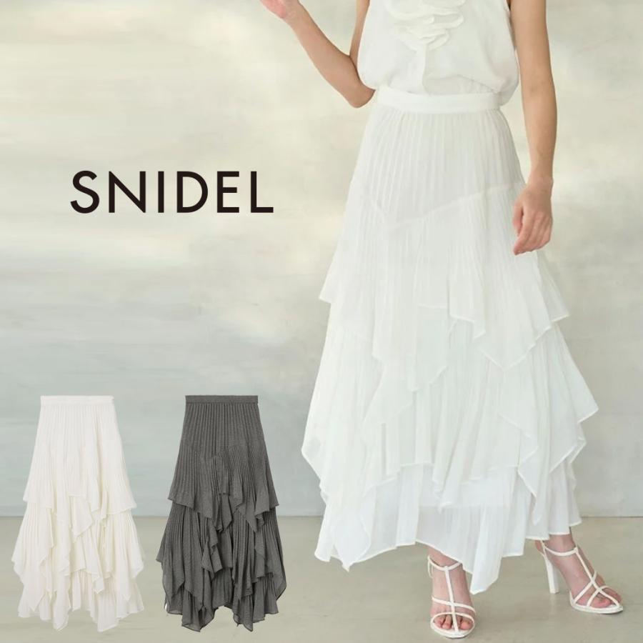 SNIDEL スナイデル スクエアヘムティアードスカート swfs252059 ロングスカート プリーツ アシンメトリー : セレクト雑貨ムー Yahoo!店 - 通販 - Yahoo!ショッピング