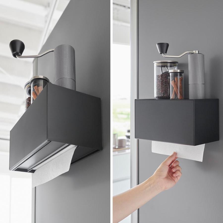 tower マグネットトレー付きペーパータオルディスペンサー タワー 山崎実業 ホワイト ブラック 2192 2193 タオルホルダー yamazaki タワーシリーズ[MM1] : Se ...