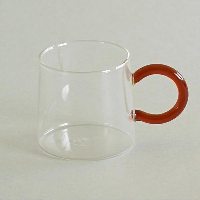 AXCIS スコン グラスマグ リング アンバー HS3072 / マグ マグカップ コップ グラス ティーカップ 食器 耐熱ガラス 持ち手付き 型吹き おしゃれ アクシス Skon : Se ...