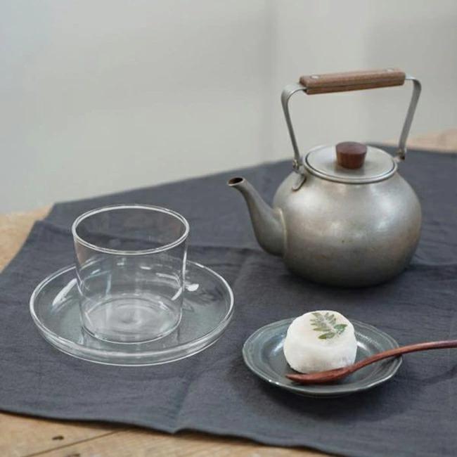 スコン プレート クリアー HS3073 / お皿 皿 小皿 デザート皿 ソーサー 耐熱ガラス スタッキング 電子レンジ可 食洗機可 型吹き おしゃれ アクシス AXCIS Skon : Se ...