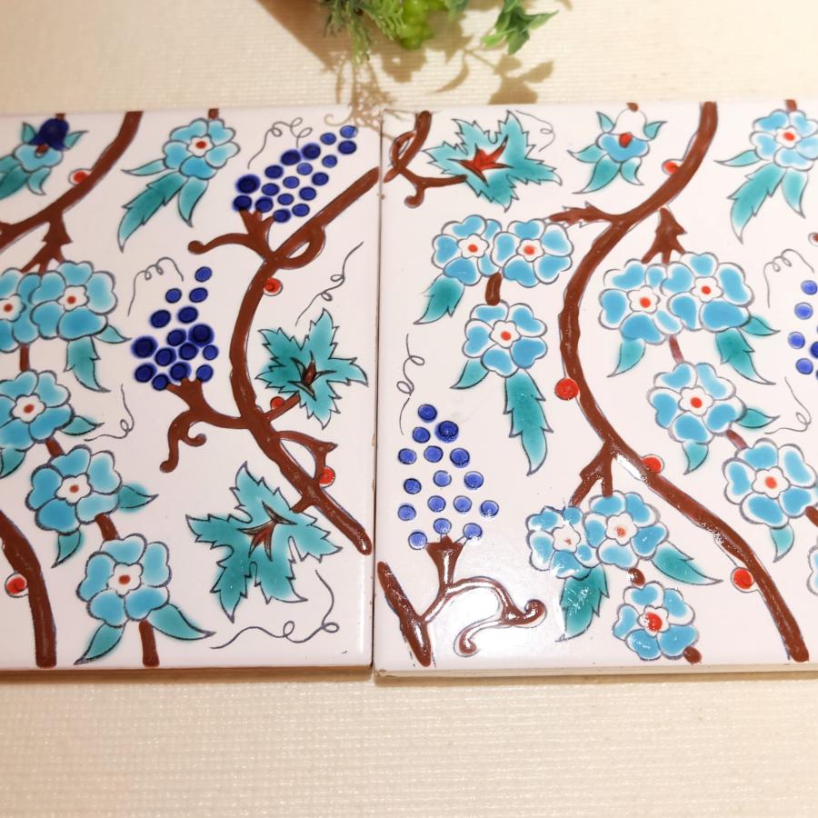 イタリア雑貨 インテリア タイル 手描き 葡萄 キッチン 飾り 20x20cm NO12 : 仙台 トルコ ハンドメイド店 - 通販 - Yahoo!ショッピング