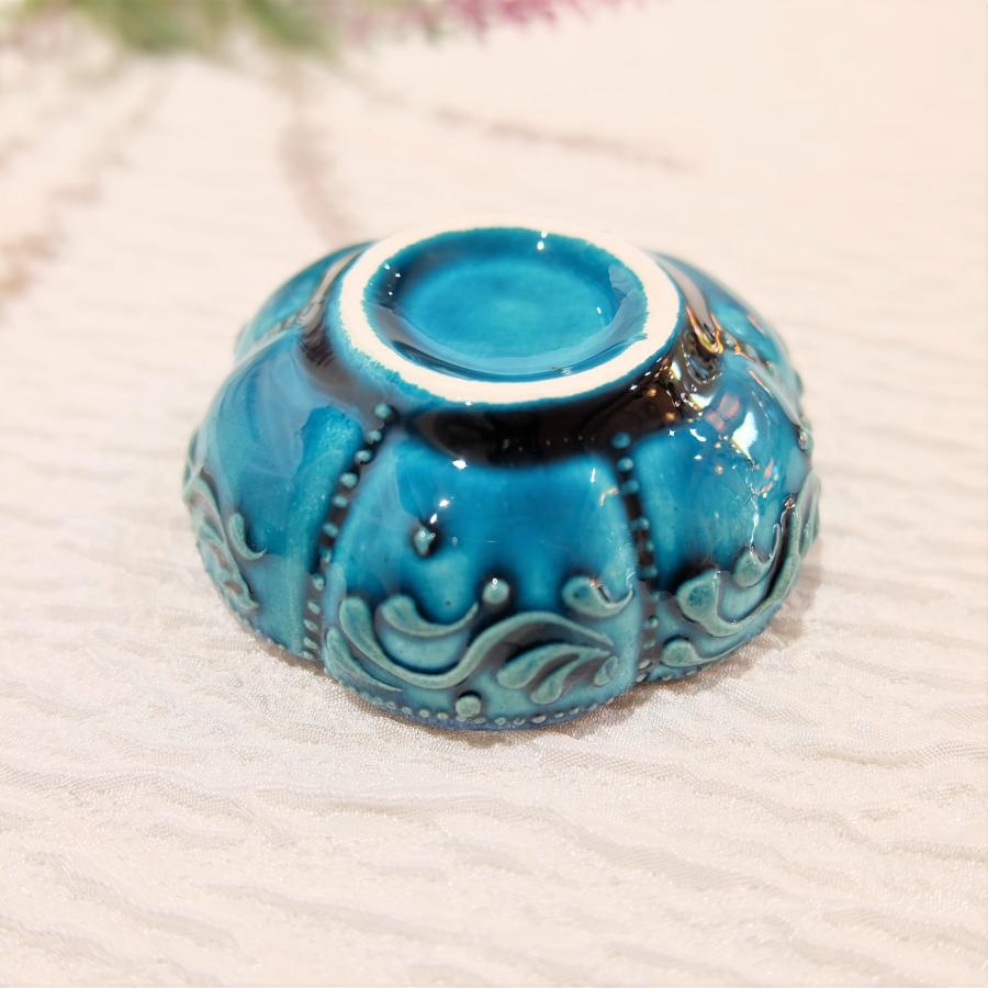 トルコ雑貨 トルコ陶器 キュタフア陶器 小皿 豆皿 キャンドル ハンドメイド インテリアNO63 : 仙台 トルコ ハンドメイド店 - 通販 - Yahoo!ショッピング