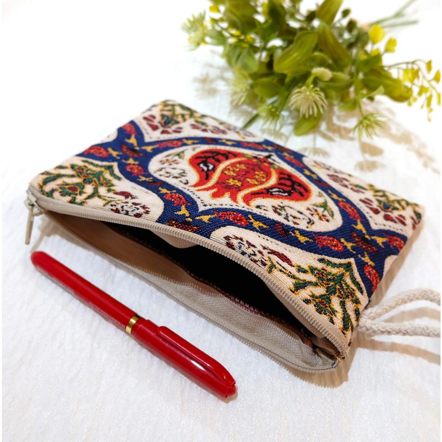 トルコ雑貨 織物ポーチ やや厚地 ひも付き カラフル バックインバック プレゼントNO9 : 仙台 トルコ ハンドメイド店 - 通販 - Yahoo!ショッピング