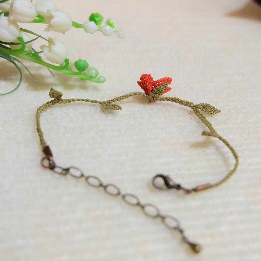 トルコ雑貨 オヤ oya 可愛い ハンドメイド 小花 エンジ イーネオヤ ブレスレット プレゼントNO2 : 仙台 トルコ ハンドメイド店 - 通販 - Yahoo!ショッピング