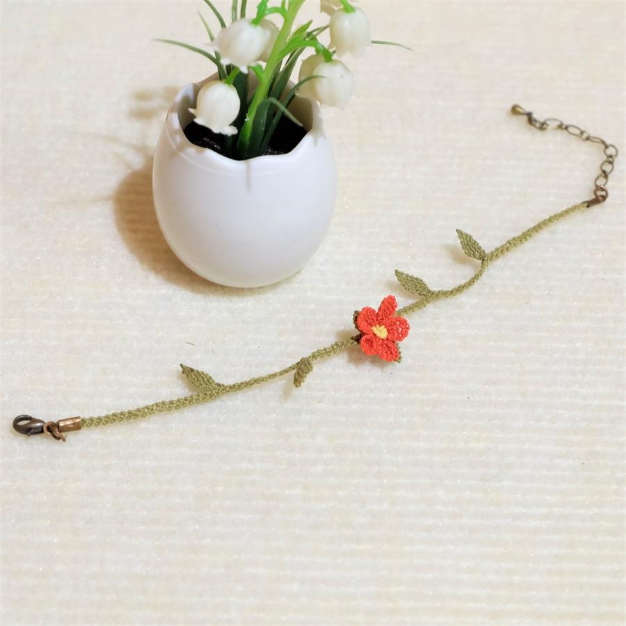 トルコ雑貨 オヤ oya 可愛い ハンドメイド 小花 エンジ イーネオヤ ブレスレット プレゼントNO2 : 仙台 トルコ ハンドメイド店 - 通販 - Yahoo!ショッピング
