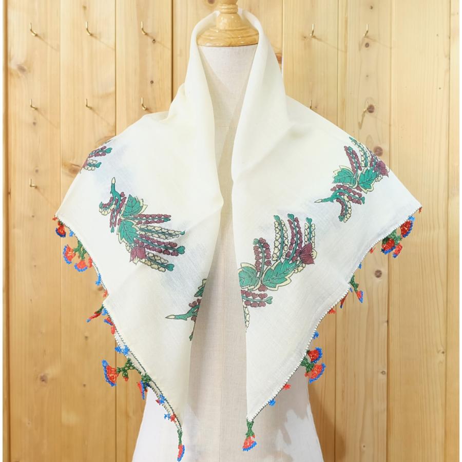 トルコ オヤ OYA イーネオヤ ビンテージ スカーフ 可愛い 花 モチーフ おしゃれ ハンドメイドNO102 : 仙台 トルコ ハンドメイド店 - 通販 - Yahoo!ショッピング