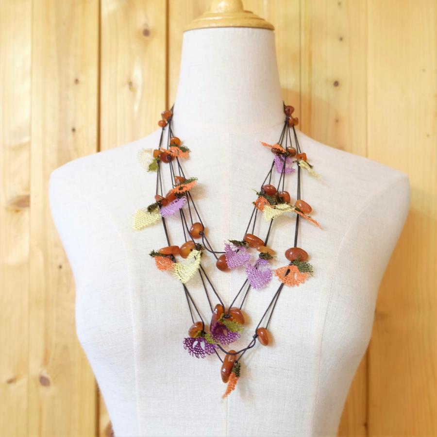 トルコ雑貨 オヤネックレス イーネ ハンドメイド 小花 可愛い 軽い 三連NO36 : 仙台 トルコ ハンドメイド店 - 通販 - Yahoo!ショッピング