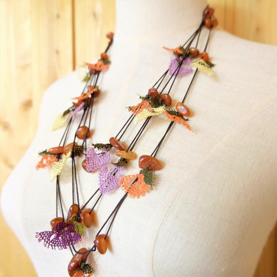 トルコ雑貨 オヤネックレス イーネ ハンドメイド 小花 可愛い 軽い 三連NO36 : 仙台 トルコ ハンドメイド店 - 通販 - Yahoo!ショッピング